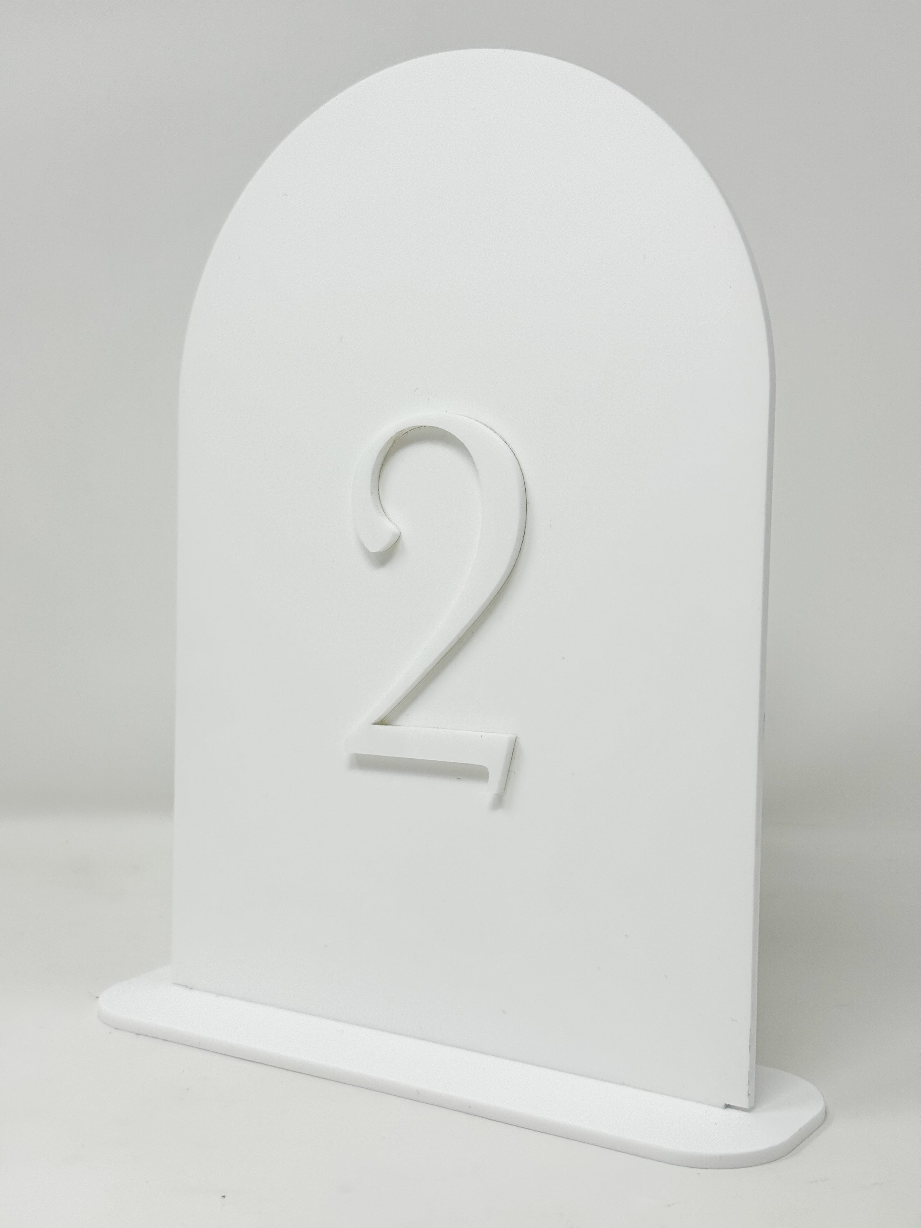 Rental - Table Number - Arch - Double Layer White – Thoughts and Crosses