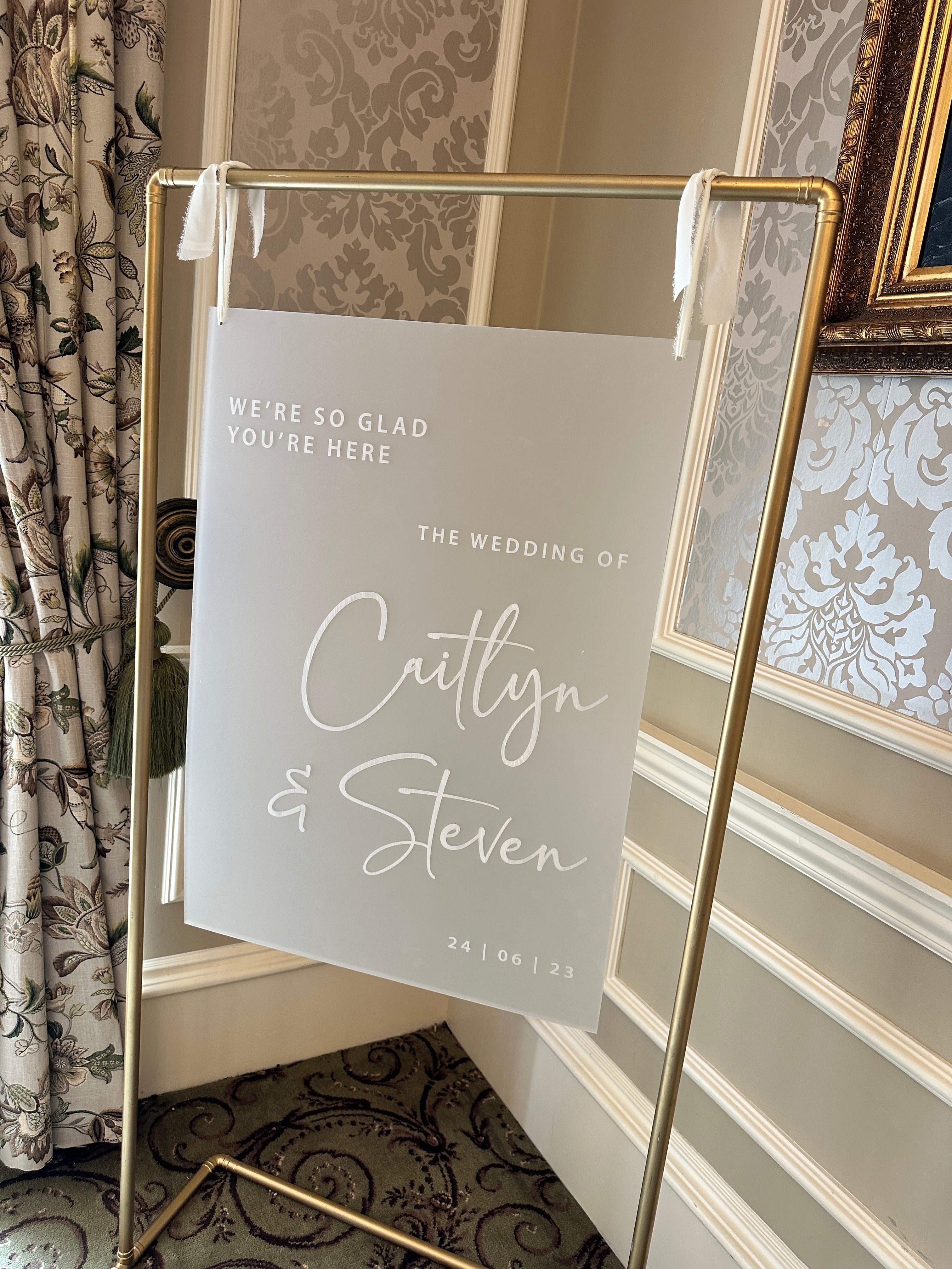 A1 Laser Engraved Wedding Welcome Sign - Style 1 – Thoughts and Crosses